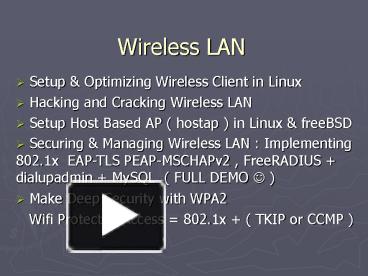 Wireless LAN presentation | free to download