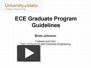 PPT – ECE Graduate Program Guidelines PowerPoint presentation | free to ...