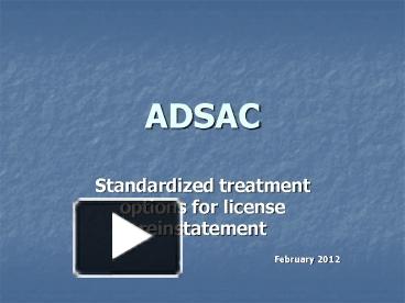 ADSAC presentation | free to view