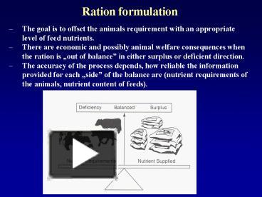 Ration formulation presentation | free to view