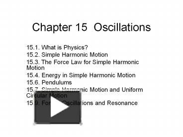 Chapter 15 Oscillations presentation | free to download