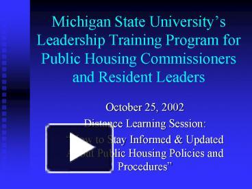 PPT – Michigan State University PowerPoint presentation | free to view ...