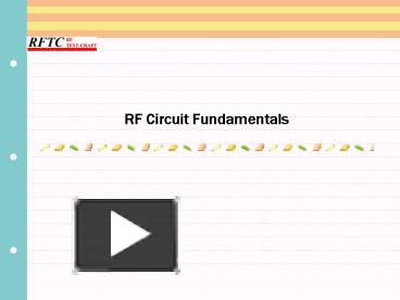 PPT – RF Circuit Fundamentals PowerPoint presentation | free to ...