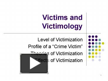 Victims and Victimology presentation | free to download
