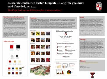 PPT – Research Conference Poster Template PowerPoint presentation ...