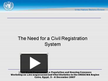 The Need for a Civil Registration System presentation | free to download