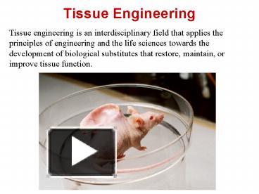 Tissue Engineering presentation | free to view