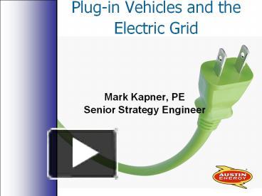 Plug-in Vehicles and the Electric Grid presentation | free to download