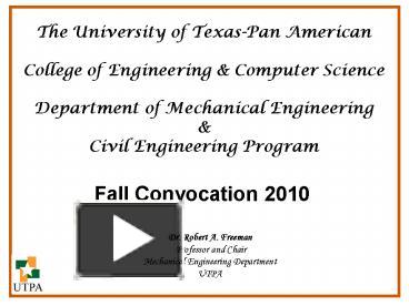 PPT – The University of Texas-Pan American PowerPoint presentation ...
