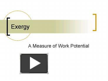 Exergy presentation | free to view
