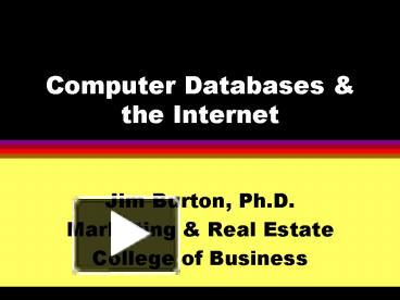 PPT – Computer Databases PowerPoint presentation | free to view - id ...