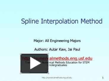 PPT – Spline Interpolation Method PowerPoint presentation | free to ...