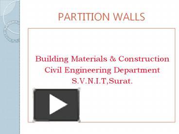 PARTITION WALLS presentation | free to download