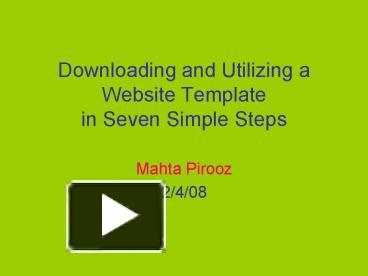 PPT – Downloading and Utilizing a Website Template in Seven Simple ...