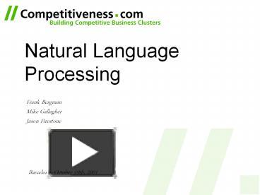 PPT – Natural Language Processing PowerPoint presentation | free to ...