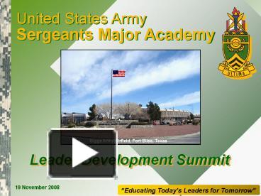 United States Army presentation | free to view