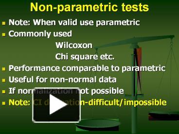 Non-parametric tests presentation | free to download