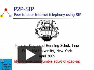 P2P-SIP Peer to peer Internet telephony using SIP presentation | free ...