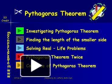 Pythagoras Theorem presentation | free to download