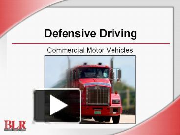 Defensive Driving presentation | free to download