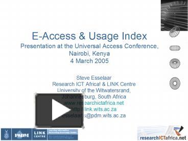 PPT – EAccess PowerPoint presentation | free to view - id: 416a-MmNmZ