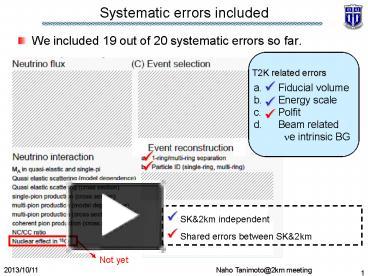 PPT – Systematic errors included PowerPoint presentation | free to ...