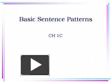 Basic Sentence Patterns presentation | free to view