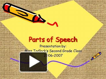 PPT – Parts of Speech PowerPoint presentation | free to view - id ...