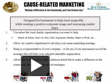 PPT – CAUSERELATED MARKETING PowerPoint presentation | free to view ...