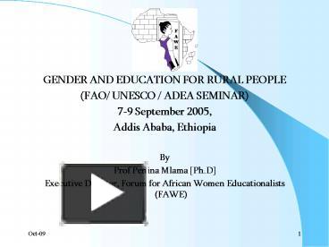 GENDER AND EDUCATION FOR RURAL PEOPLE presentation | free to view