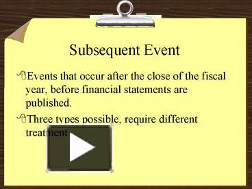 PPT – Subsequent Event PowerPoint presentation | free to download - id ...