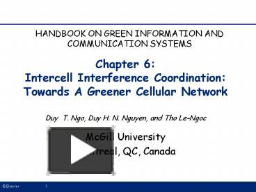 PPT – Chapter 6: Intercell Interference Coordination: Towards A Greener ...