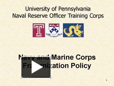 Navy and Marine Corps Fraternization Policy presentation | free to view