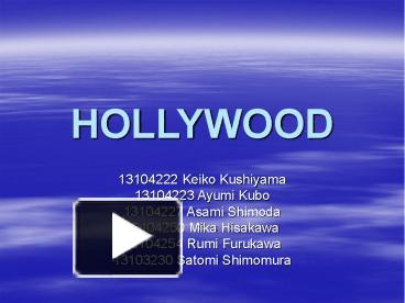 HOLLYWOOD presentation | free to download