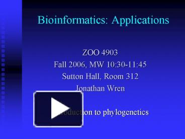 PPT – Bioinformatics: Applications PowerPoint presentation | free to ...