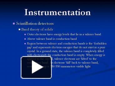 Scintillation detectors presentation | free to view