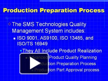 Production Preparation Process presentation | free to download