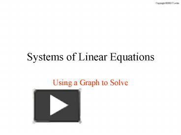 PPT – Systems of Linear Equations PowerPoint presentation | free to ...