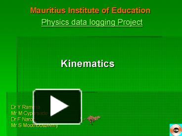 Kinematics presentation | free to view