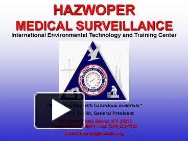 HAZWOPER 8-Hour Refresher Course presentation | free to view