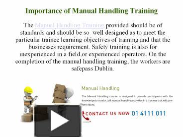 Importance of Manual Handling Training presentation | free to download