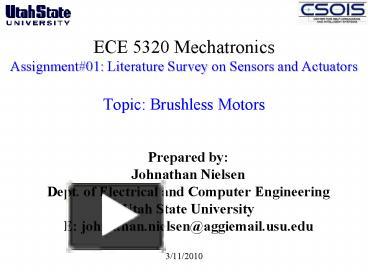PPT – ECE 5320 Mechatronics Assignment01: Literature Survey on Sensors ...