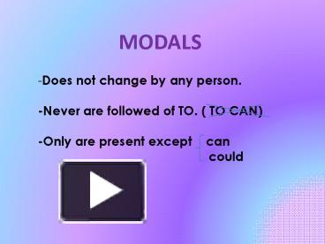 MODALS presentation | free to download