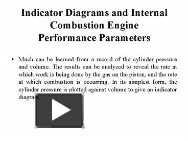 Indicator Diagrams and Internal Combustion Engine Performance ...