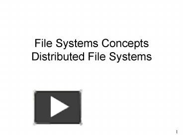 PPT – File Systems Concepts Distributed File Systems PowerPoint ...