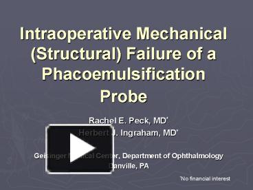 PPT – Intraoperative Mechanical (Structural) Failure of a ...