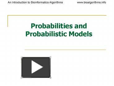 PPT – Probabilities and Probabilistic Models PowerPoint presentation ...