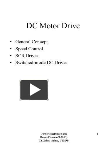 DC Motor Drive presentation | free to view