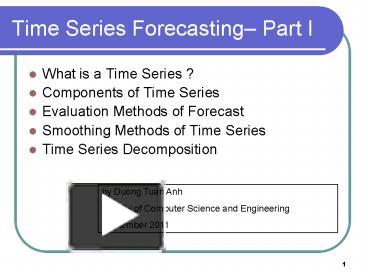 Time Series Forecasting presentation | free to view