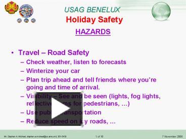 PPT – Holiday Safety PowerPoint presentation | free to view - id: 41f4e ...